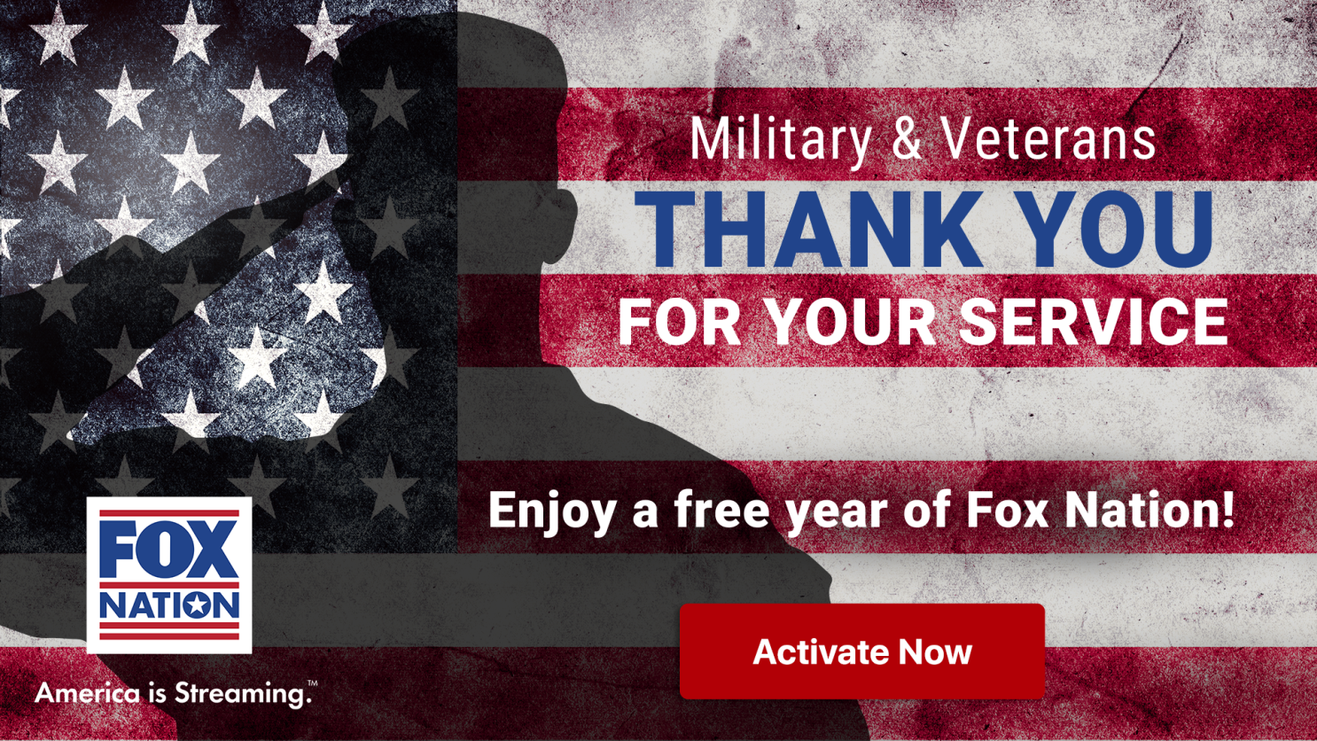 Fox Nation free for active military and veterans in honor of Memorial Day
