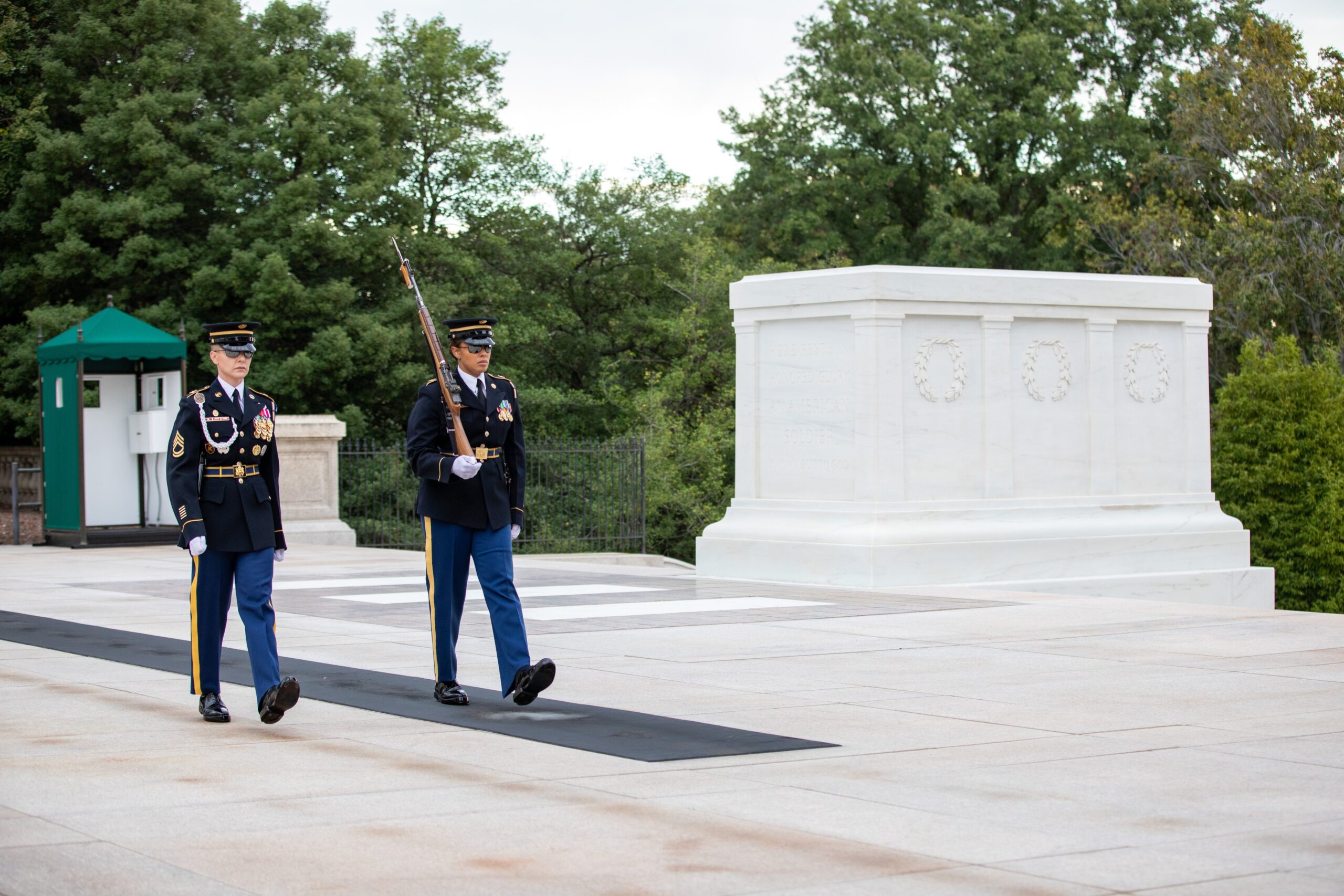 The first all-female guard change at the Tomb of the Unknown Soldier