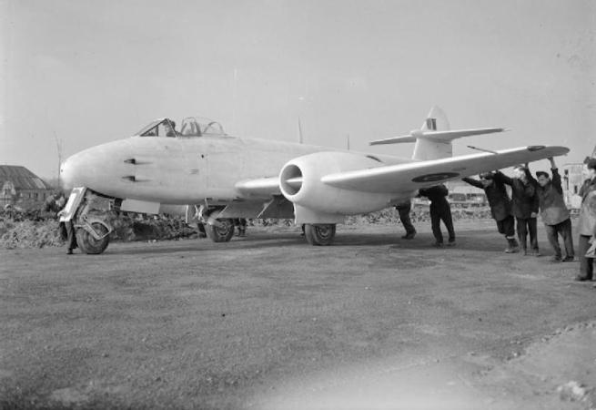 A Gloster Meteor deflected a flying bomb with its wing