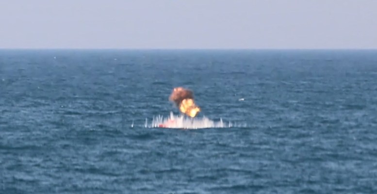 The Navy's unmanned boat fired in the Middle East for the first time
