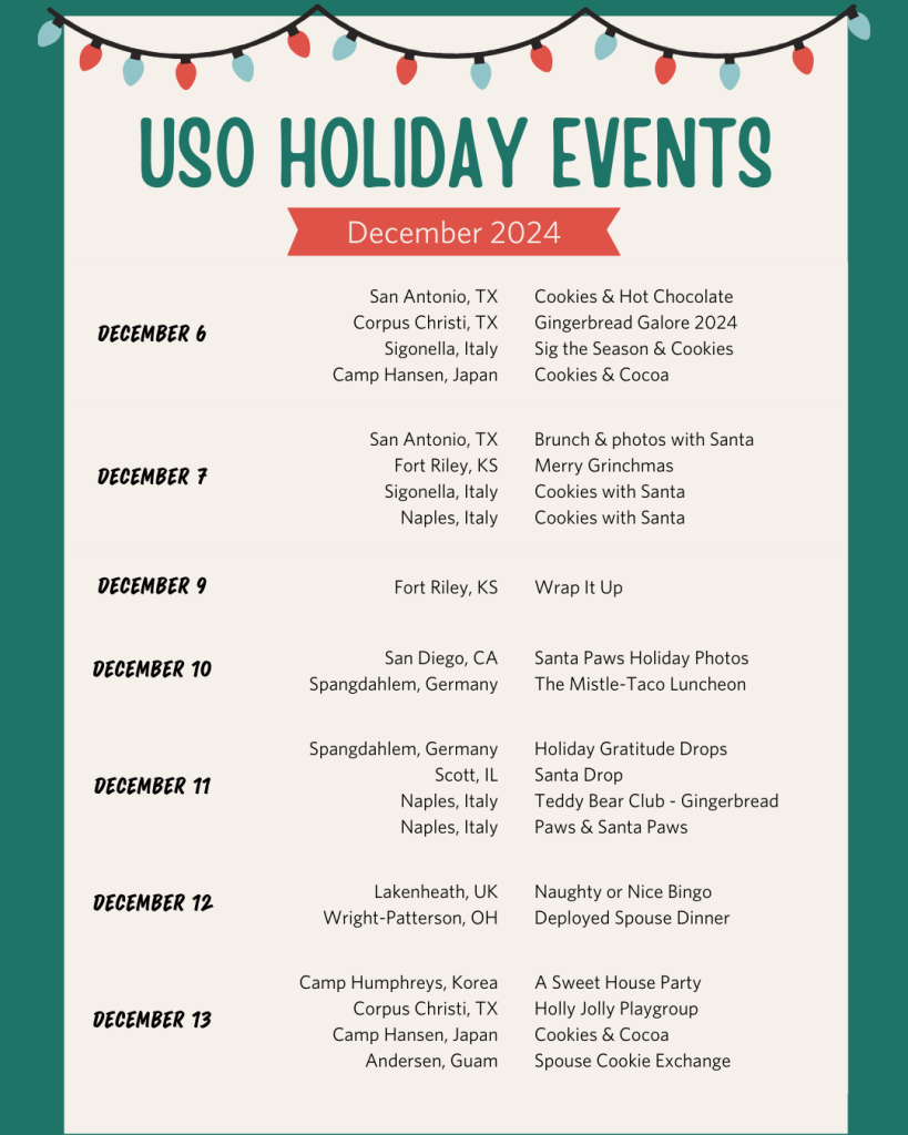 USO holiday events around the world for service members, veterans and ...