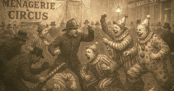 The Toronto Circus Riot saw clowns fight firefighters in a two-day ...