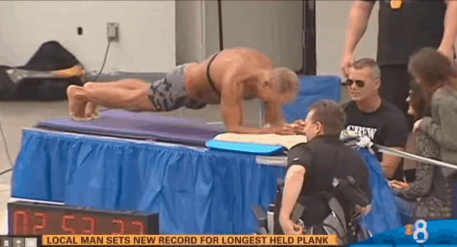 Marine Corps veteran holds a plank for 8+ hours to break a world record
