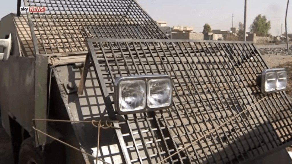This makeshift armored vehicle is actually an ISIS suicide bomb truck